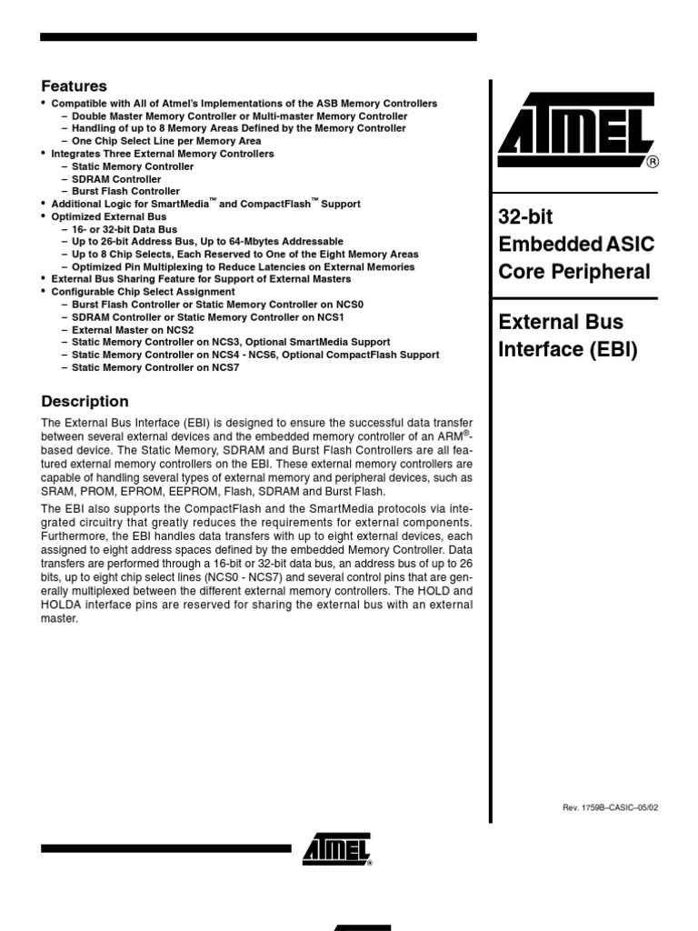 32-Bit Embedded ASIC Core Peripheral External Bus Interface (EBI) | PDF