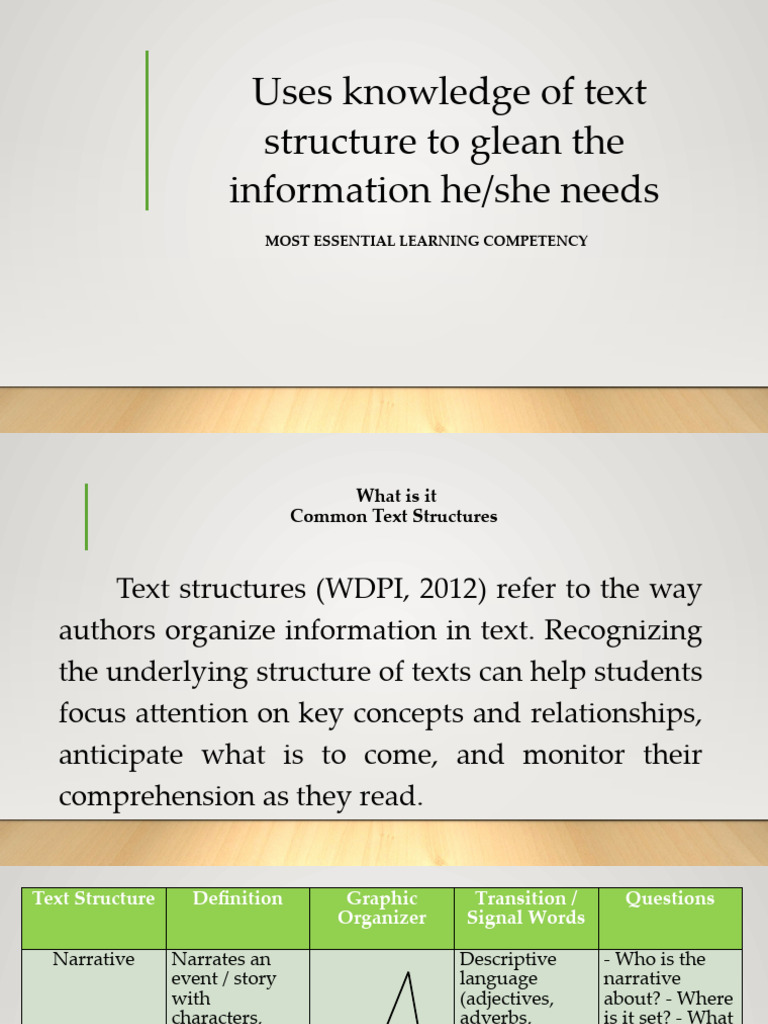 Understanding Common Text Structures | PDF | Reading Comprehension ...