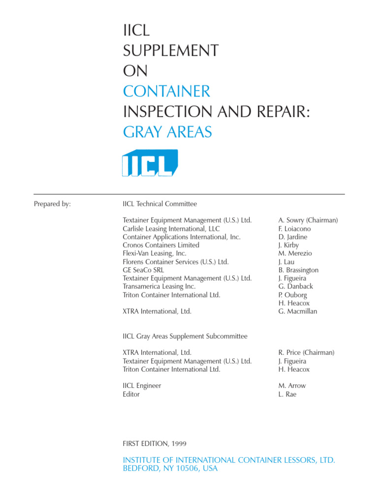 Iicl Supplement On Container Inspection and Repair - Gray Areas | PDF ...