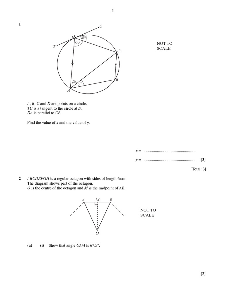 Geometry Problems: Circles and Angles | PDF | Circle | Angle
