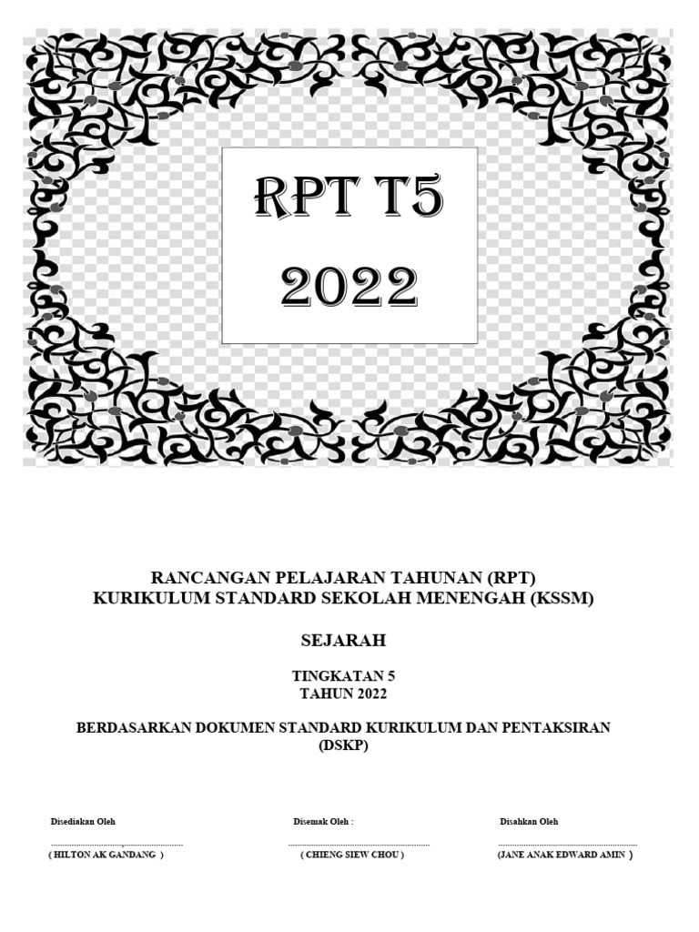 T5 RPT Sej 2022 | PDF