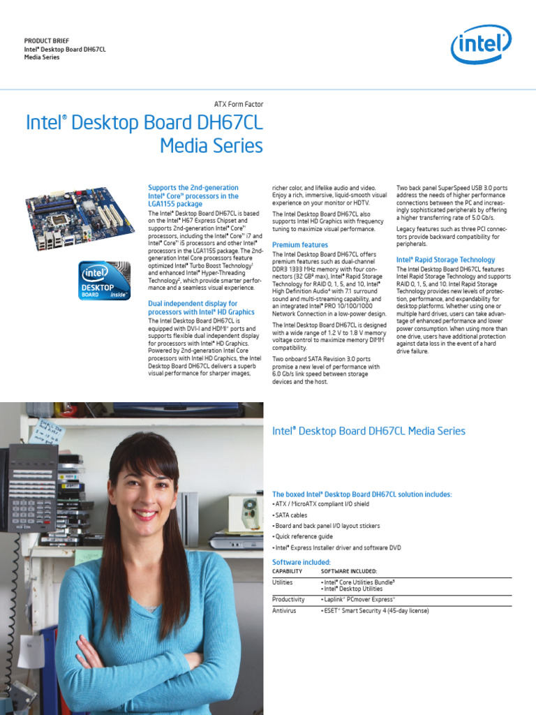 Intel dh67cl Boxdh67cl Manual de Usuario | PDF | Intel | Bios