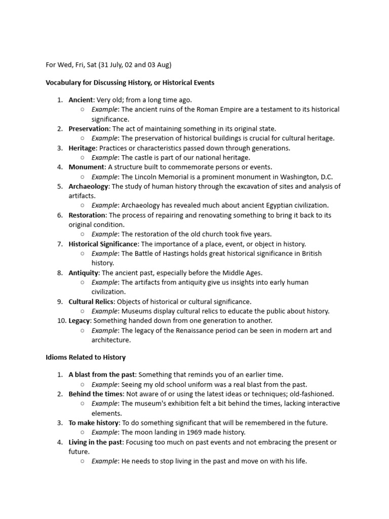 Vocabulary | PDF | Archaeology | Cultural Heritage