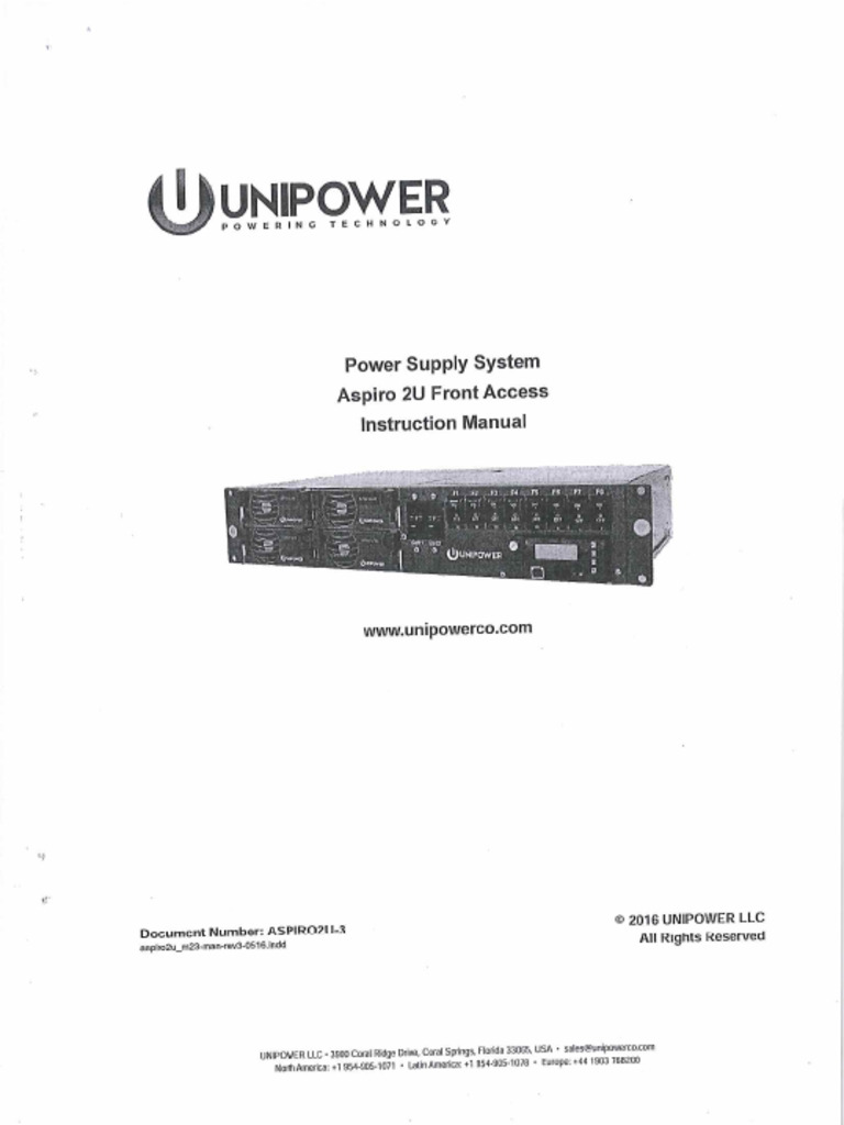 Aspiro 2U Front Access Instruction Manual | PDF