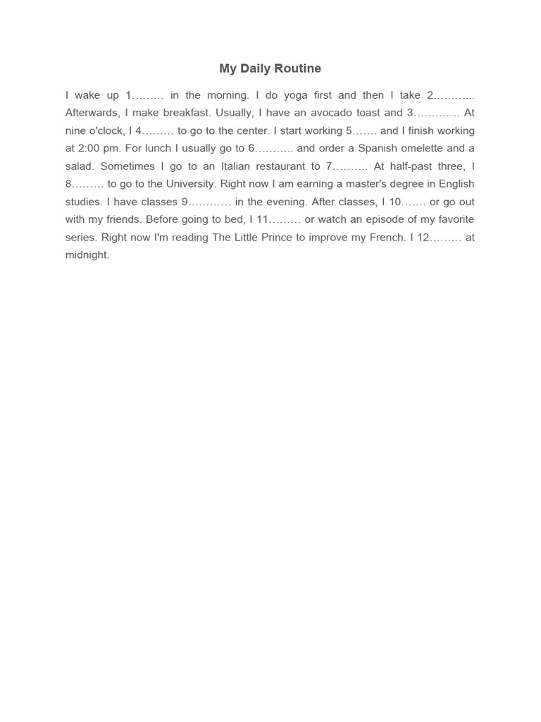 My Daily Routine | PDF