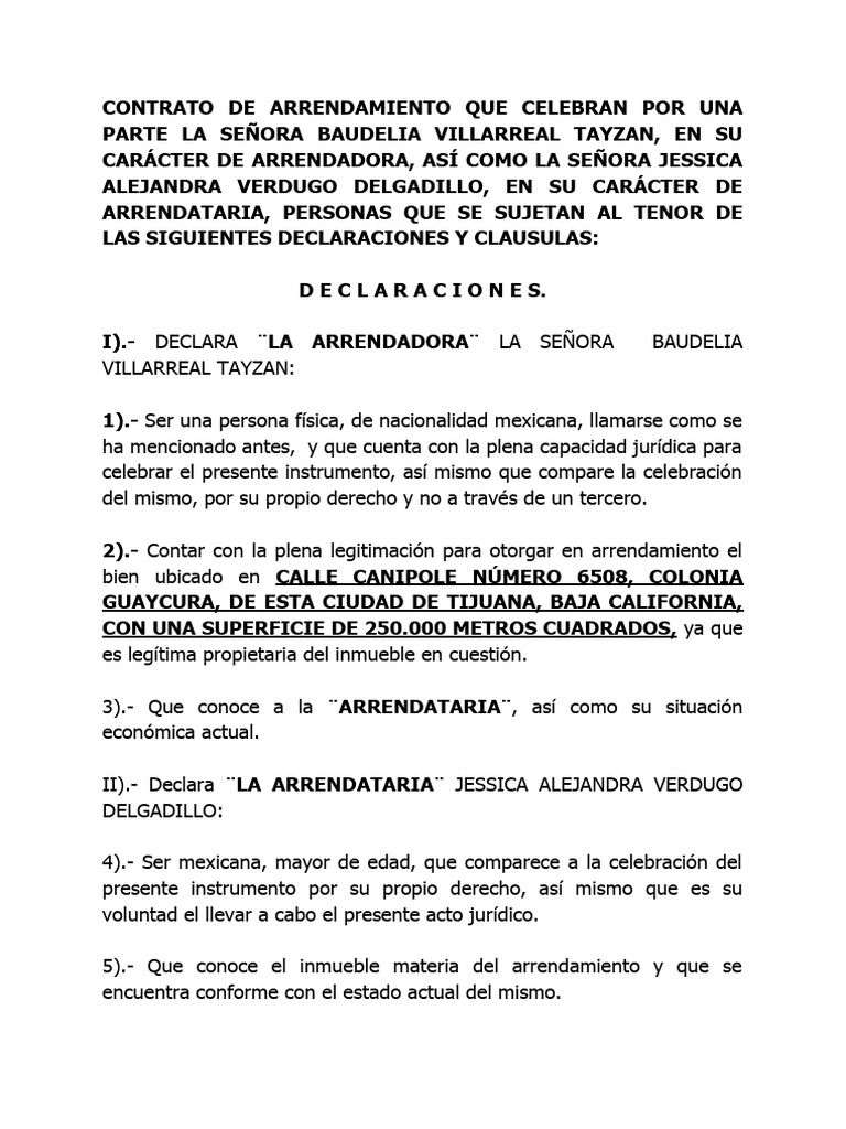 Contrato de Arrendamiento Tayzan | PDF | Justicia | Crimen y violencia