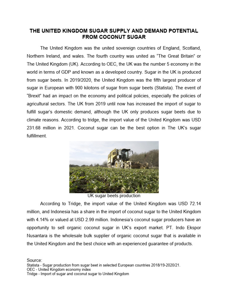 UK Coconut Sugar Supply and Demand Analysis | PDF | United Kingdom | Sugar