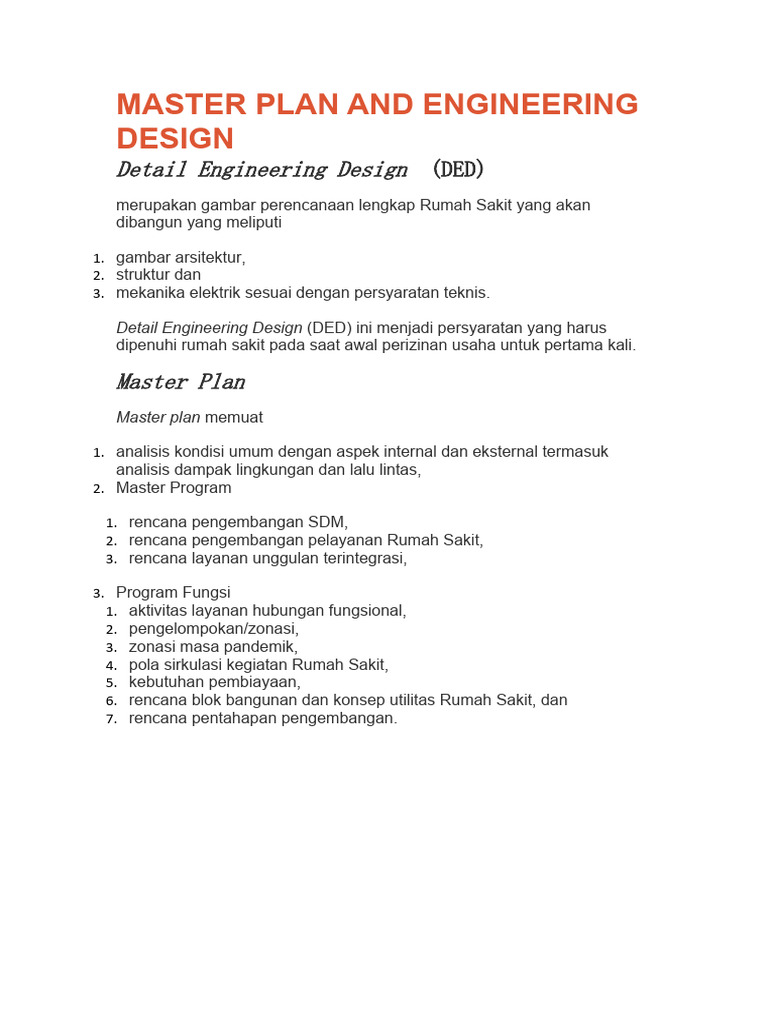 Master Plan and Engineering Design | PDF