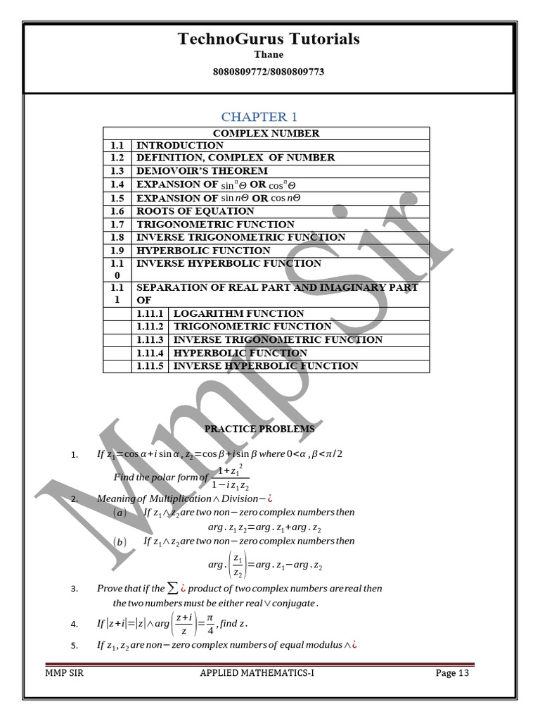 3 Complex No | PDF | Complex Number | Trigonometric Functions