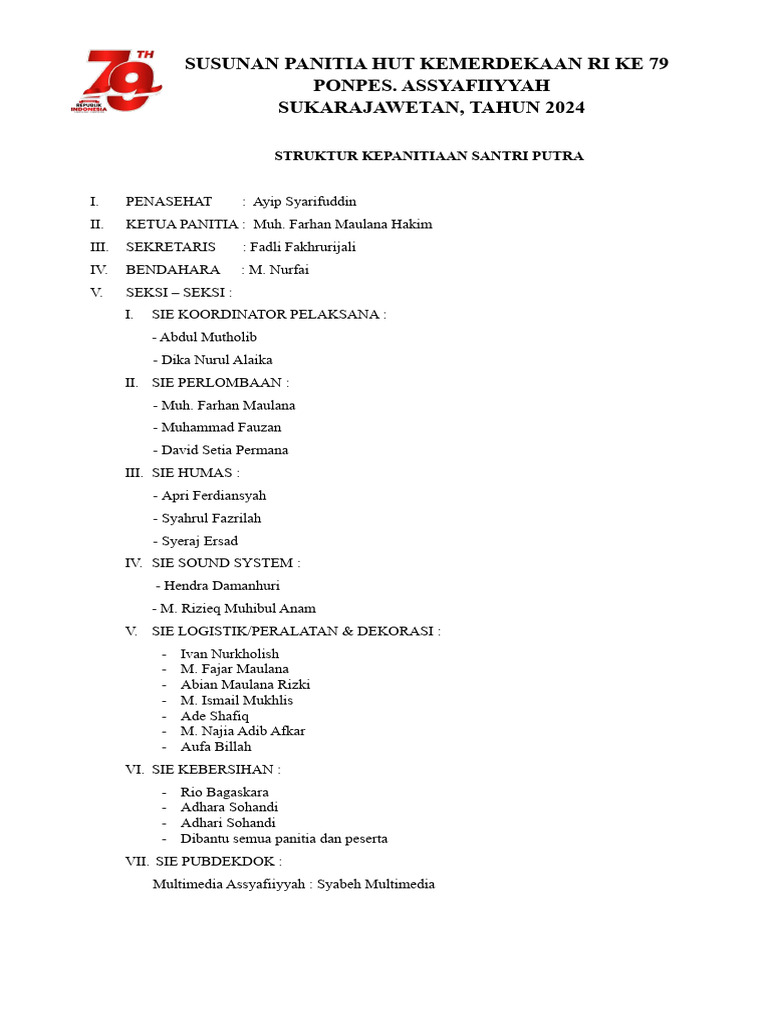 Susunan-Panitia-Dan-Rundown-Acara-Hut-Kemerdekaan-Ri-Ke-79 Ponpes ...