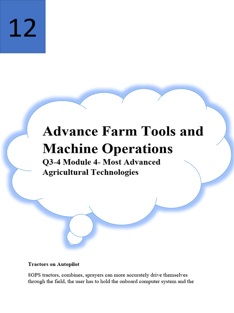 Advanced Farm Tools and Equipment Operations-M-04 | PDF | Agriculture ...