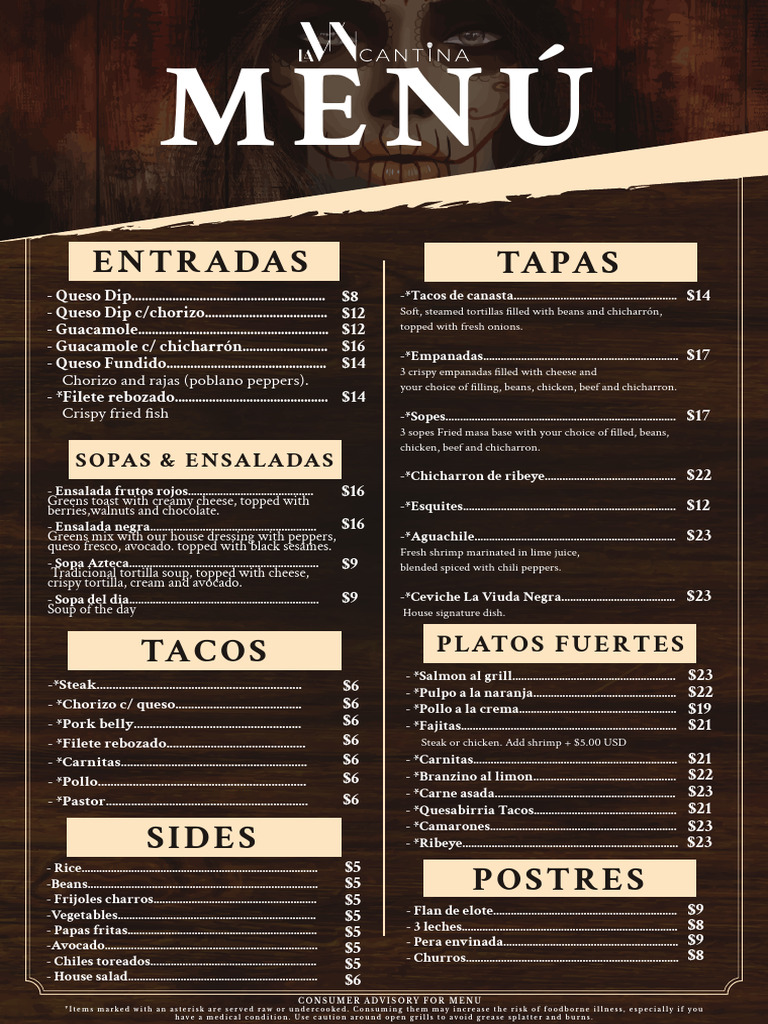 Menu de La Viuda Negra Mexican Food | PDF | American Cuisine | Food And ...