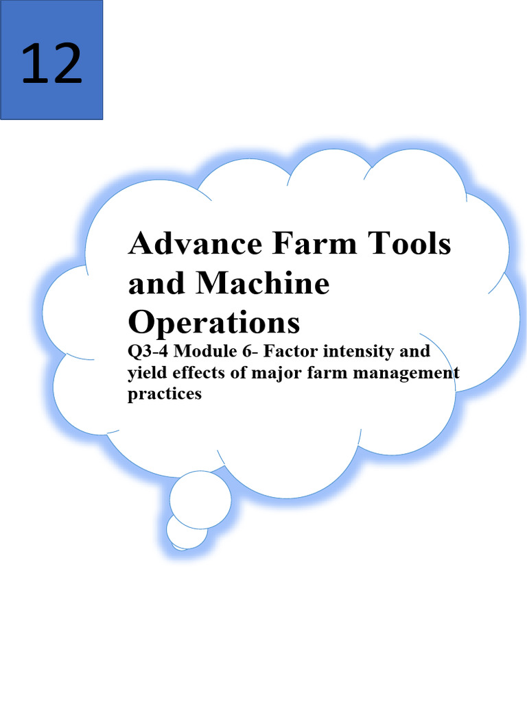 Advanced Farm Tools and Equipment Operations-M-06 | PDF | Agriculture ...