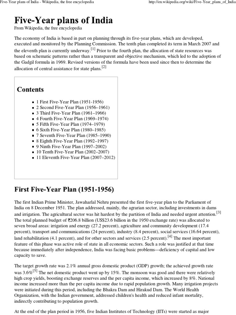 Overview of India's Five-Year Plans | PDF | Economic Growth | Economies