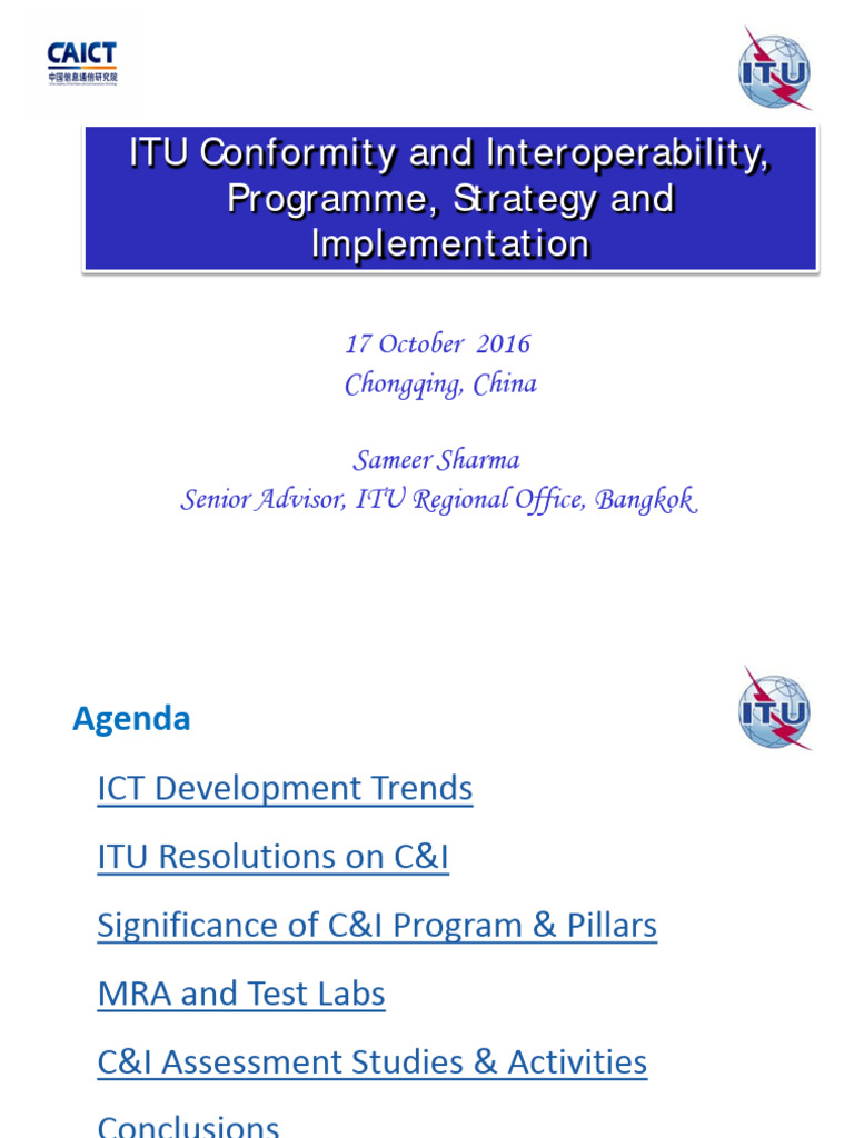 ITU CI Program and Strategy - R3 | PDF | Standardization | Interoperability