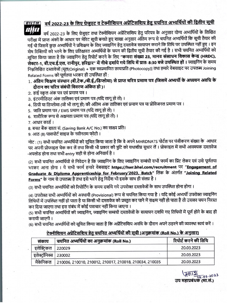 2nd Selection List | PDF