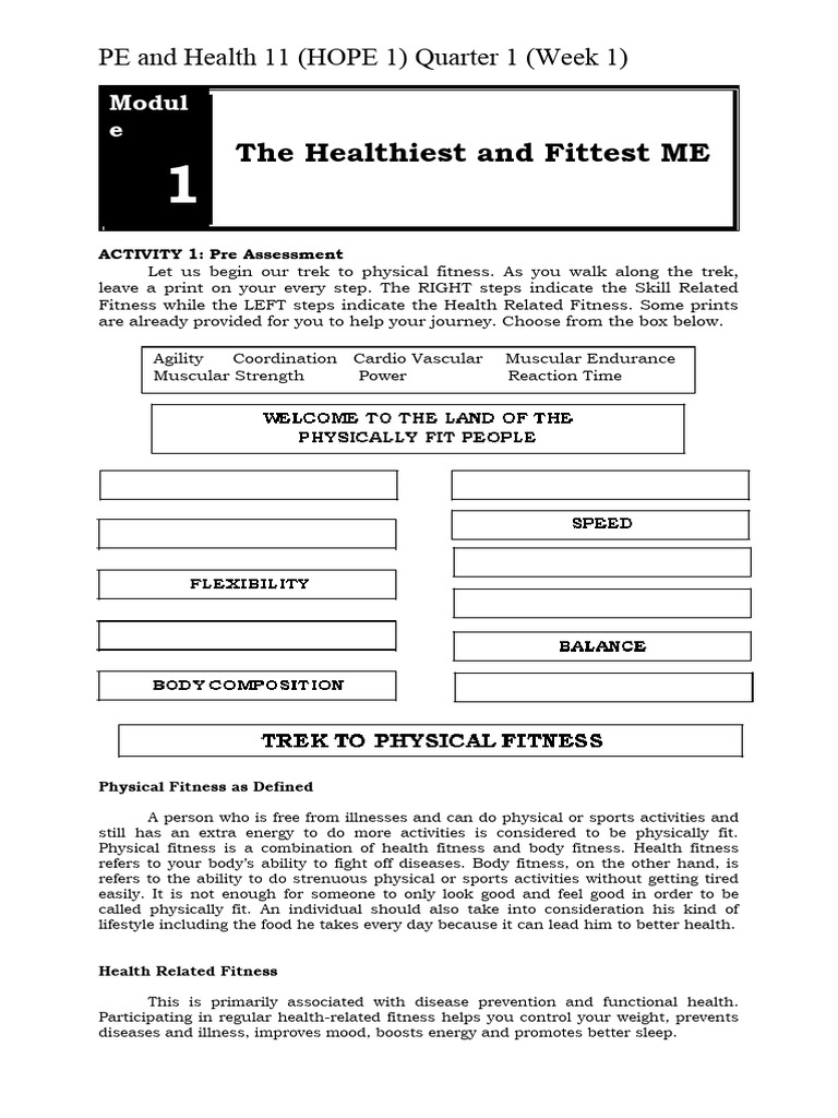 PE and Health 11 Q1 Week 1 | PDF | Physical Fitness