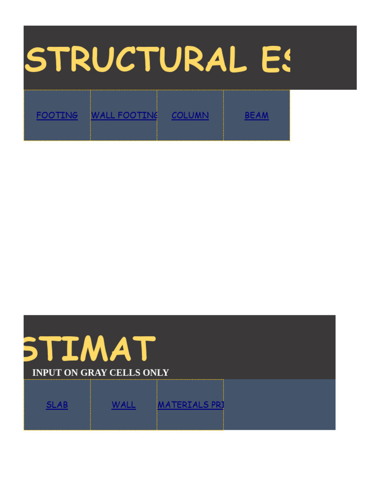Structural Estimation for Footings and Beams | PDF | Concrete ...
