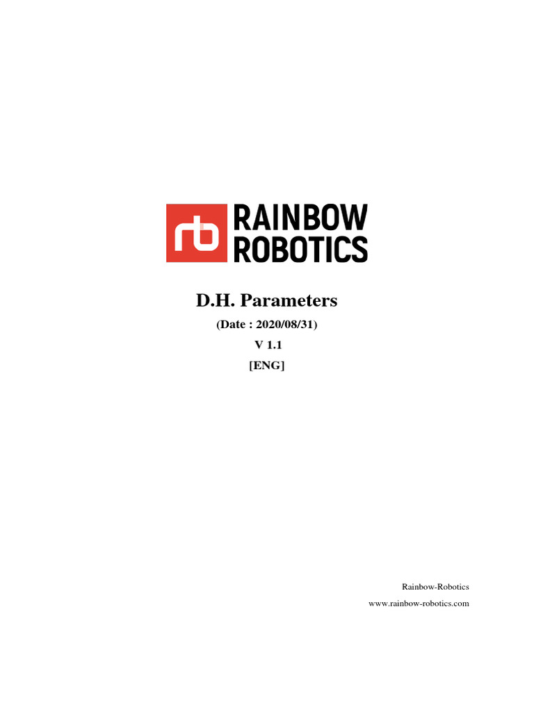 Rainbow Robotics RB Series - DH Parameters | PDF | Business Law | Intellectual Works