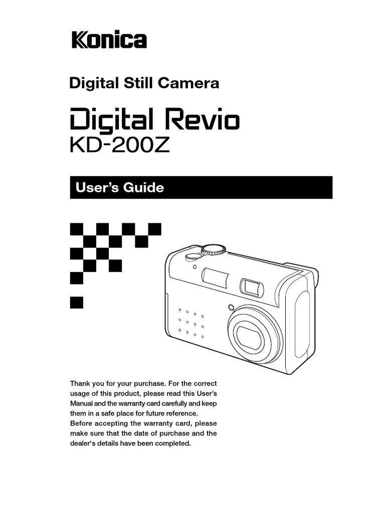 Konica Digital Revio Kd200z | PDF | Camera | Shutter (Photography)