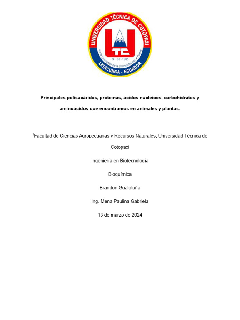 Diseño Documento Apa 7 | PDF | Biomoléculas | Metabolismo