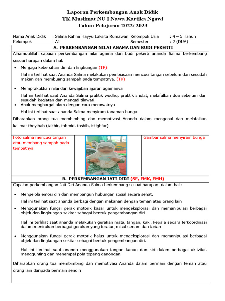 Contoh Rapor Kumer | PDF | Kesehatan Holistik