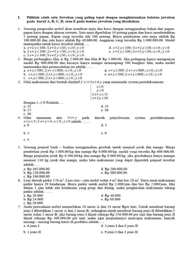 Soal PAS MTK XI 2022-2023 | PDF