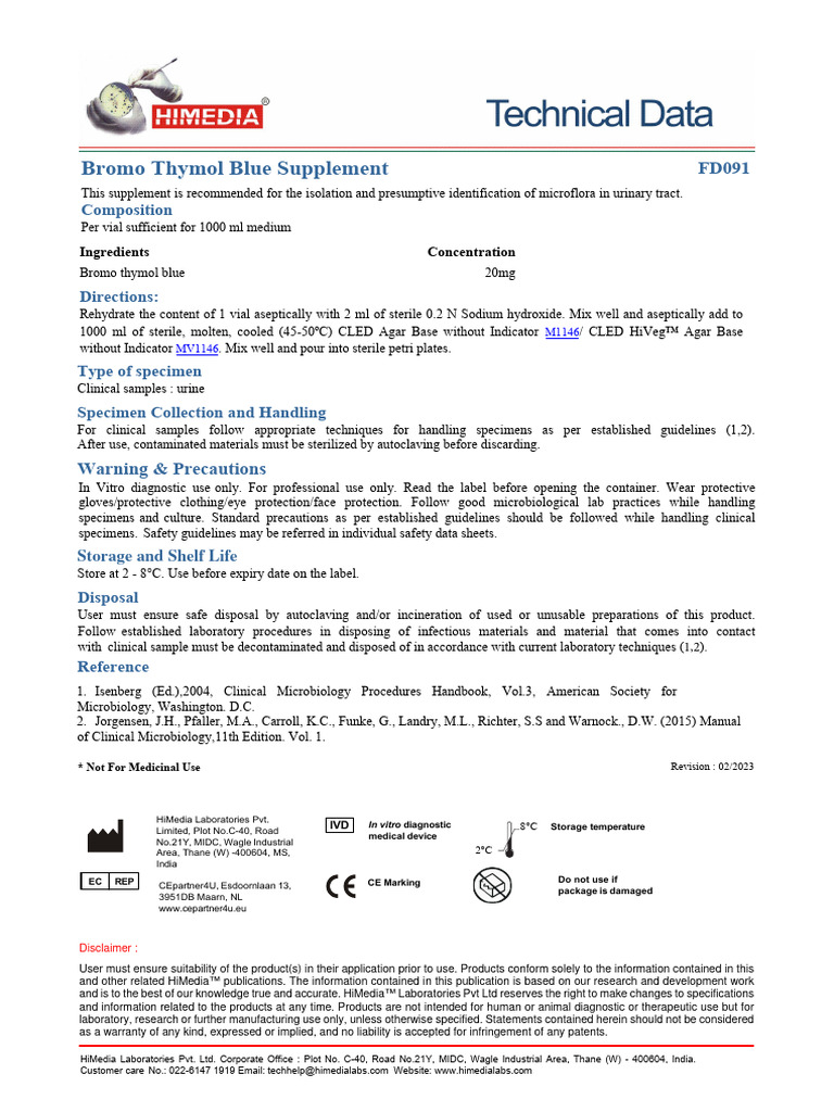 TDS FD091 V2023 | PDF | Wellness | Technology & Engineering
