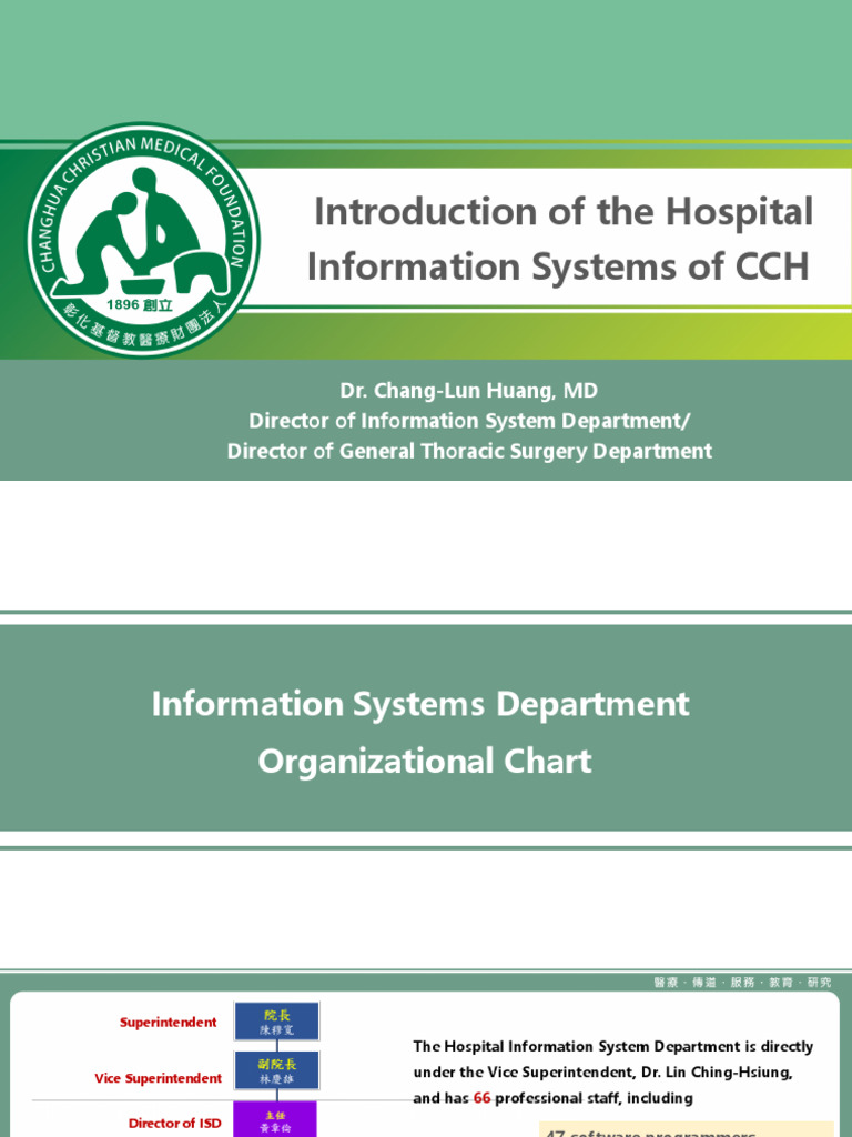 Introduction of The Hospital Information Systems of CCH - Dr. Chang-Lun ...