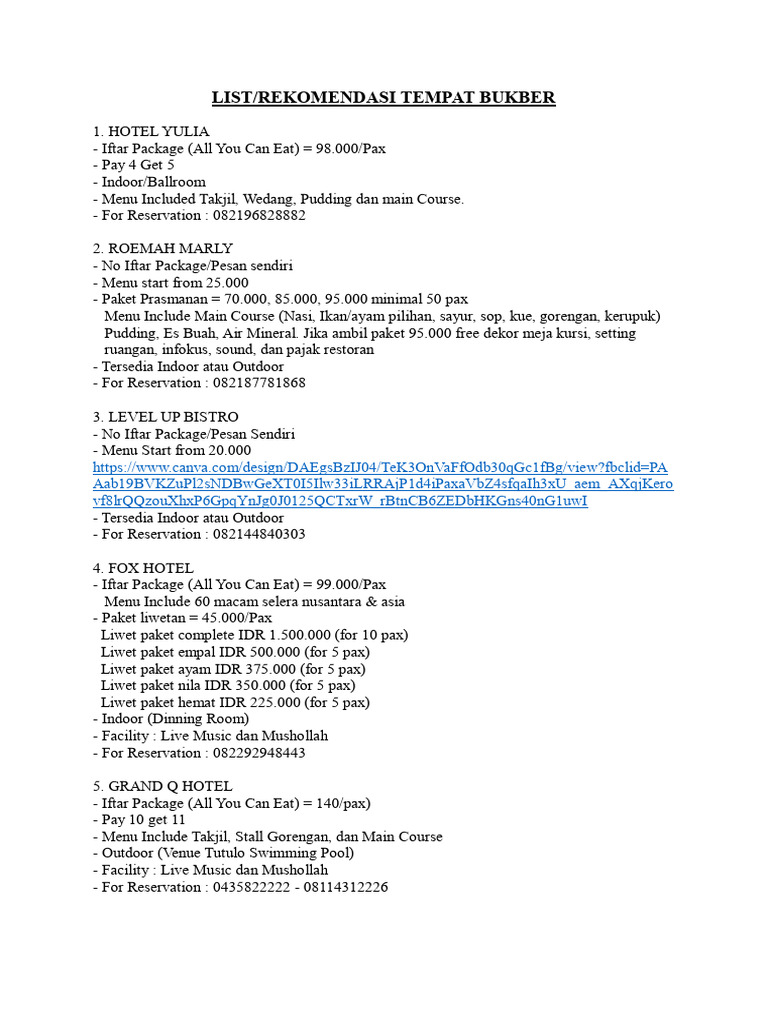 BUKBER | PDF | Indonesian Cuisine | Foods