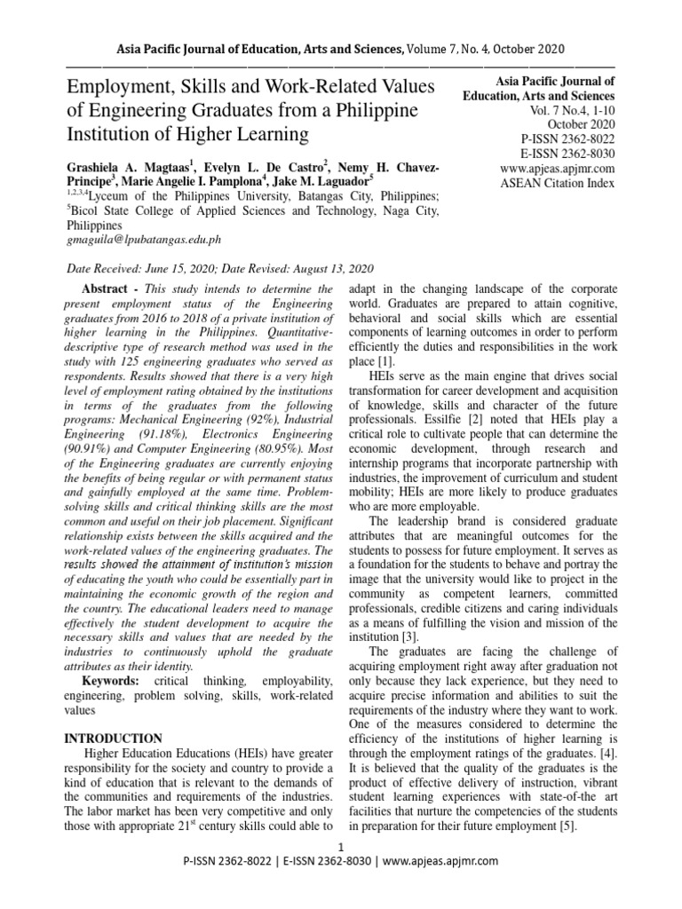 51 - Employment, Skills and Work-Related Values of Engineering ...