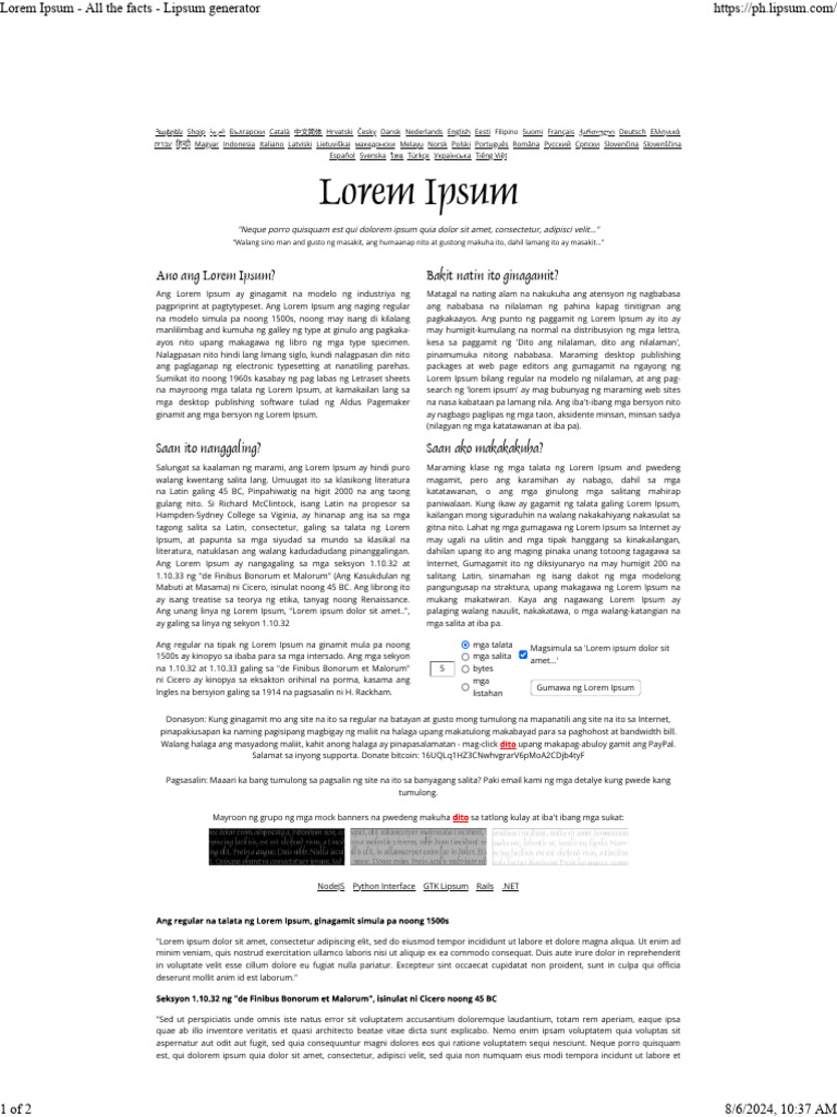 Lorem Ipsum - All The Facts - Lipsum Generator Filip | PDF