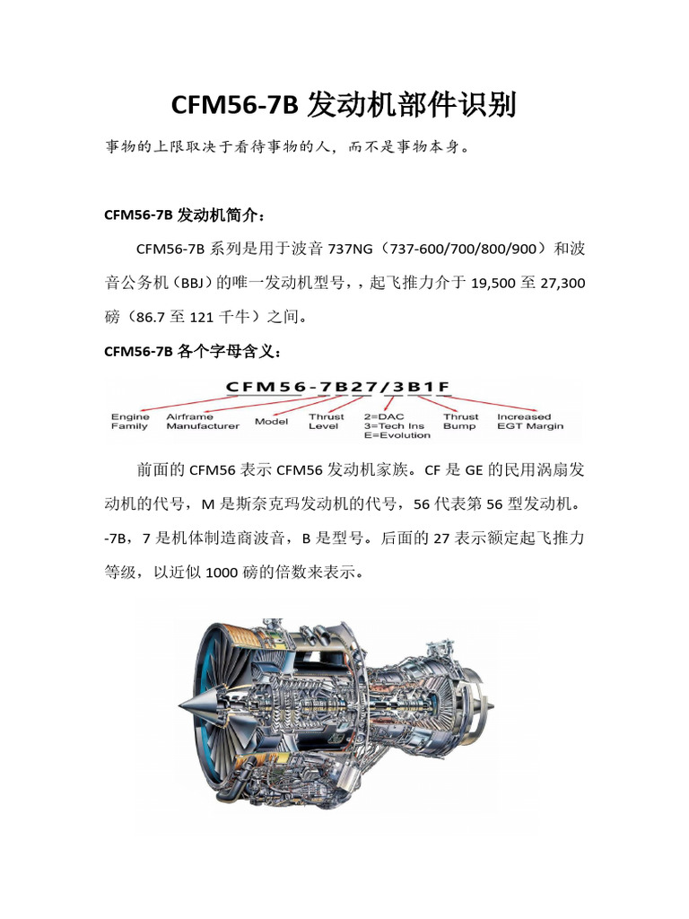 CFM56 7B发动机部件识别 | PDF