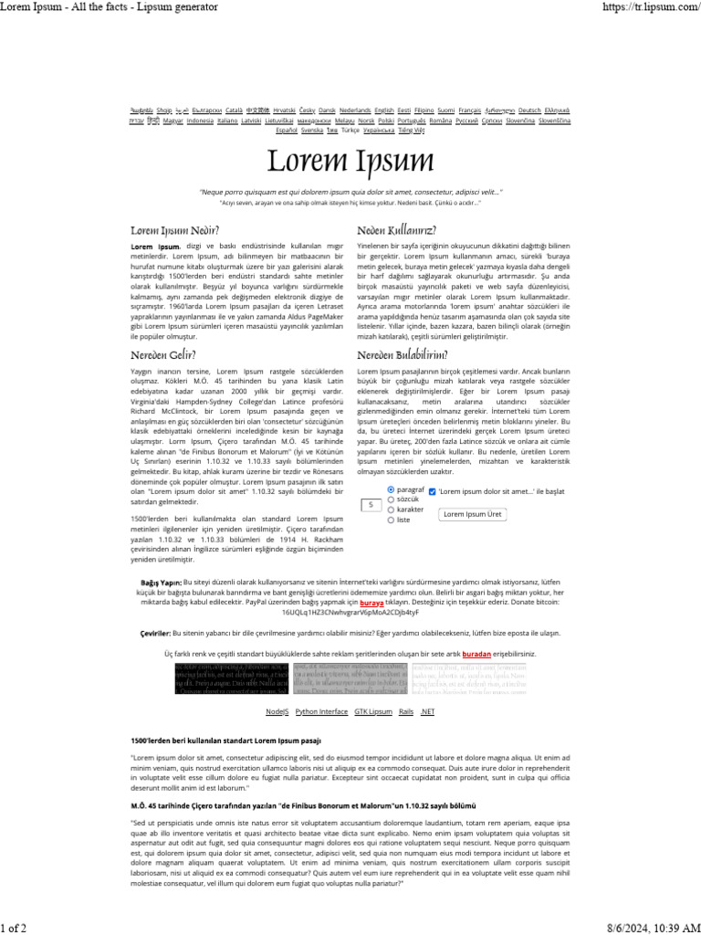 Lorem Ipsum - All The Facts - Lipsum Generator Turk | PDF