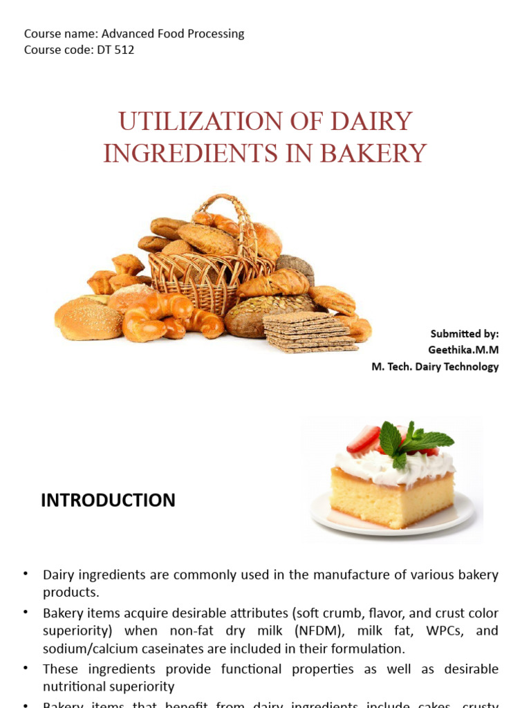Dairy Ingredient in Bakery | PDF | Breads | Butter