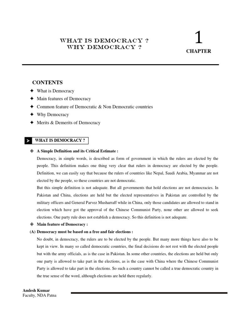 What Is Democracy, Why Democracy | PDF | Democracy | Political Ideologies