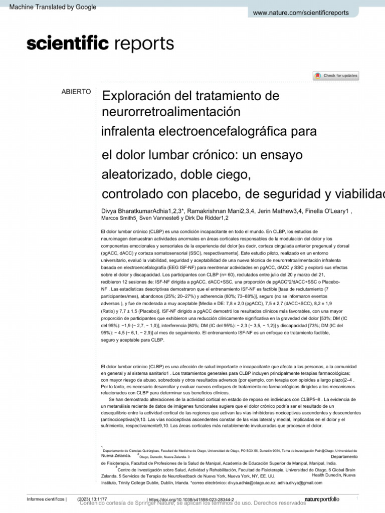 Exploring Electroencephalographic Infraslow Neurof | PDF | Dolor ...