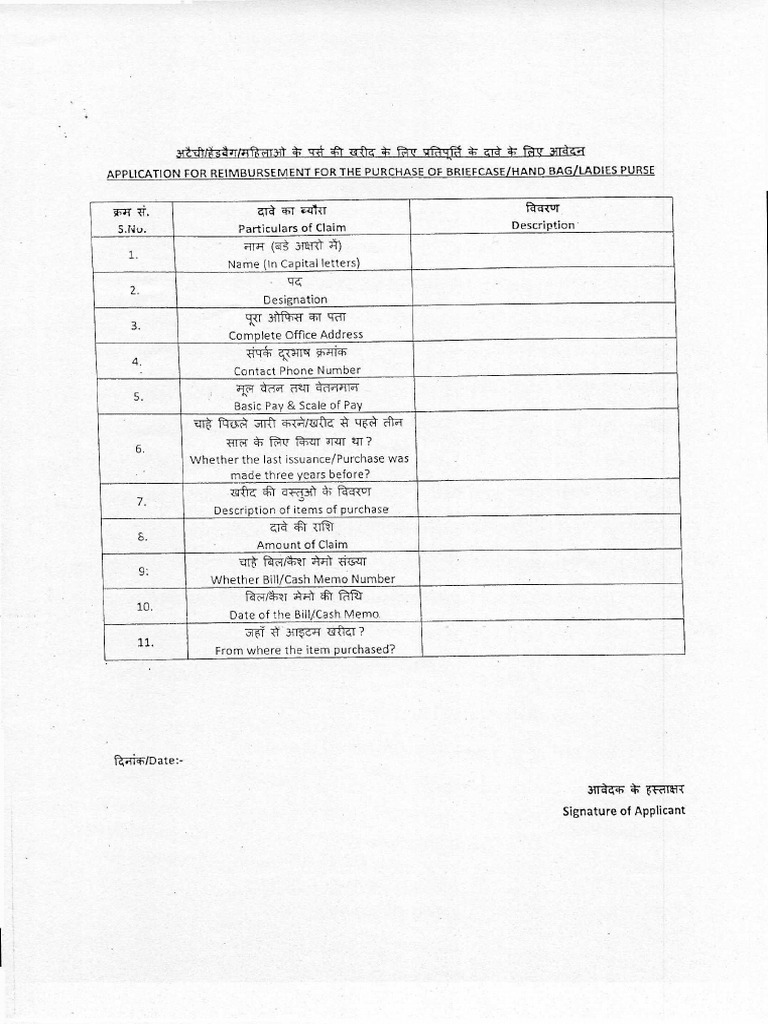 Bag Allowance Form Cbic | PDF