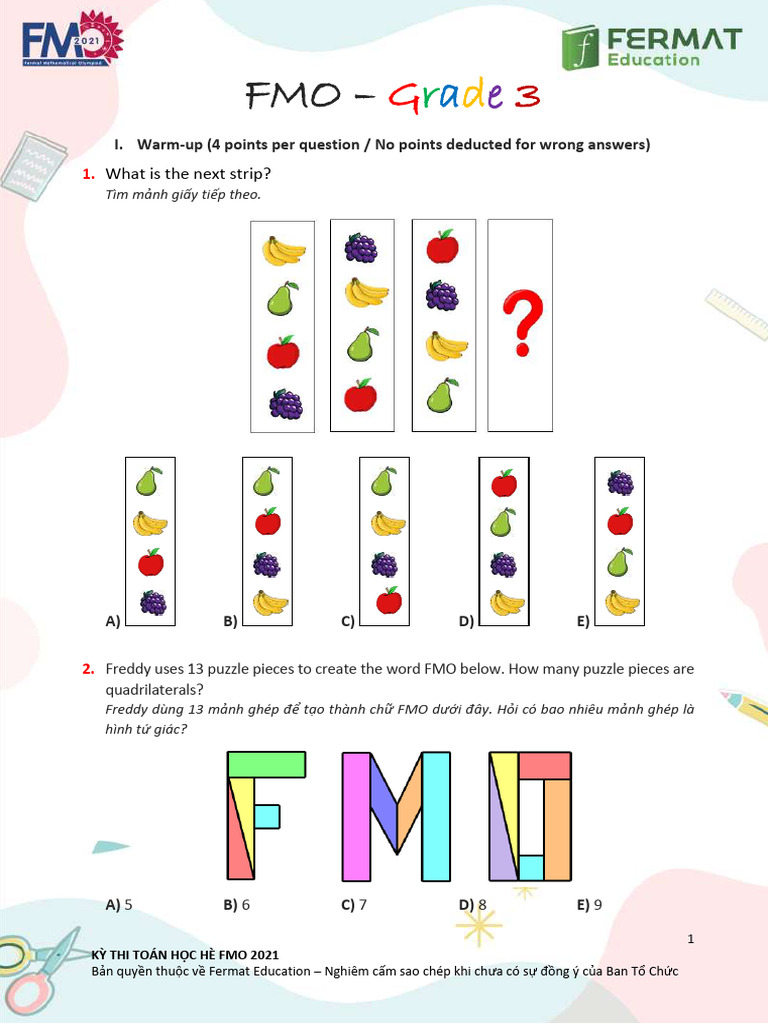 FMO. Khối 3 (Song ngữ) | PDF