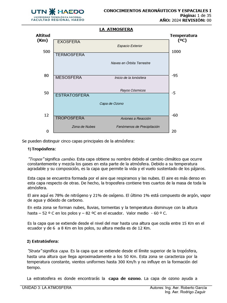 CLASE 2 - UNIDAD 3 - La Atmosfera | PDF | Atmósfera | Gases