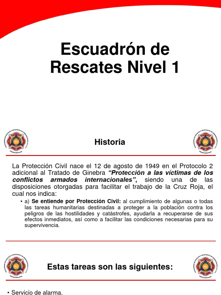 Nivel 1 Escuadrón de Rescates | PDF | Defensa Civil | Cuerda