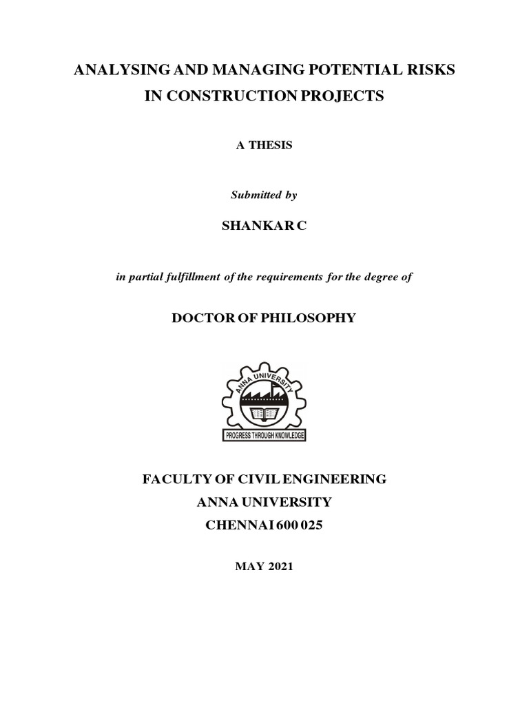 Construction Risk Management Thesis | PDF | Technology & Engineering