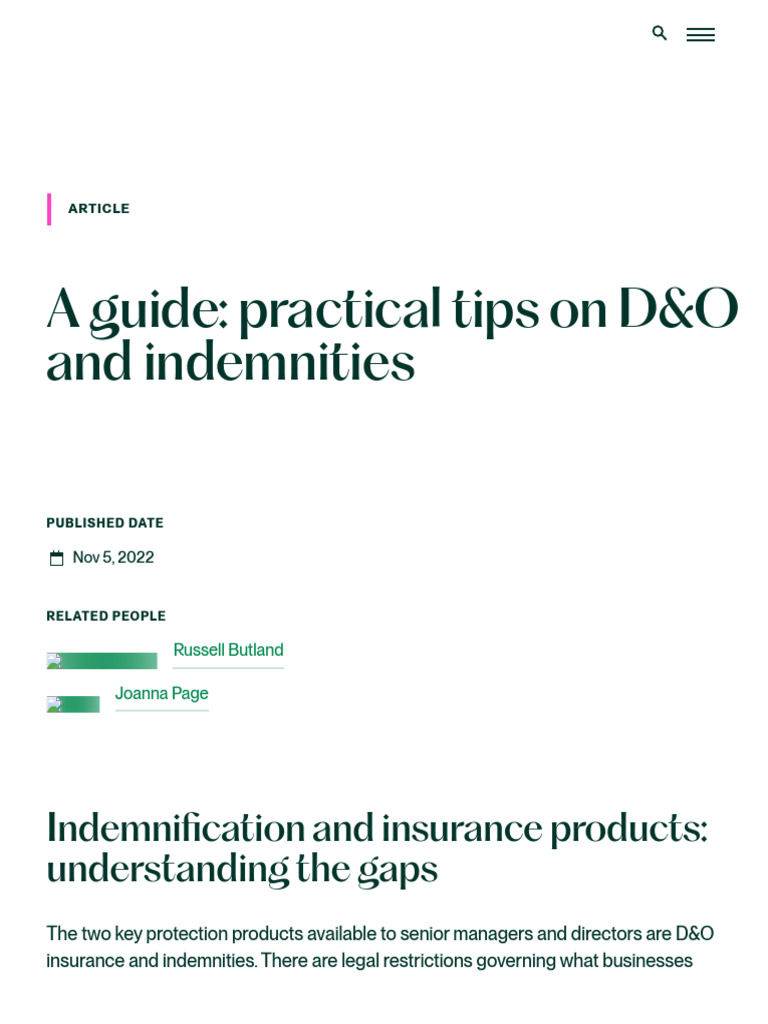 Directors Liability - A new era of risk exposure - A&O Shearman | PDF ...