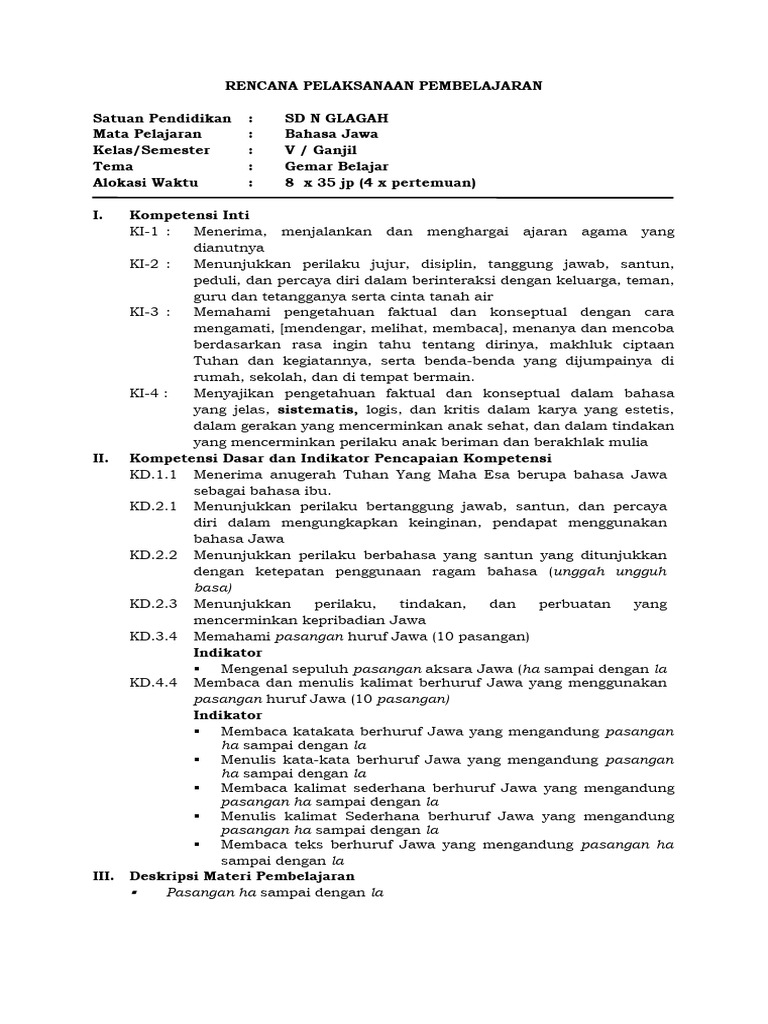 RPP B Jawa Unit 4 | PDF