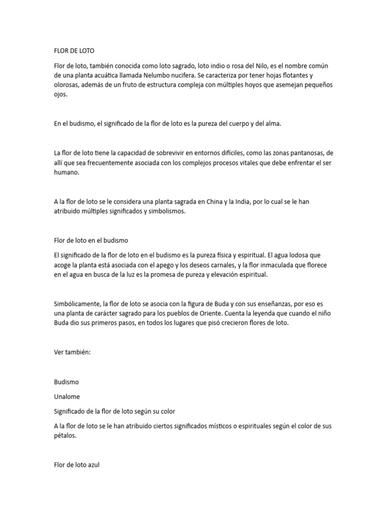 Flor de Loto | PDF | Plantas