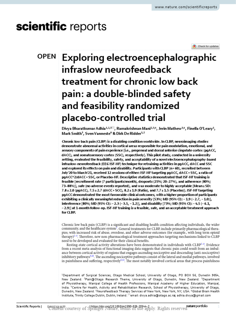 Exploring Electroencephalographic Infraslow Neurof | PDF | Anterior ...