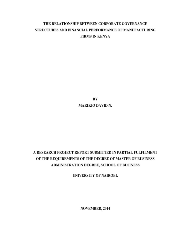 The Relationship Between Corporate Governance Structures and Financial Performance of ...