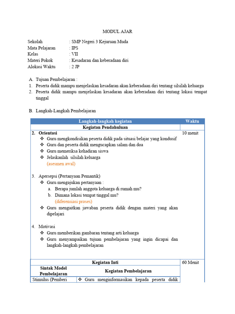 Modul Ajar Silsilah Keluarga | PDF | Kesehatan Holistik