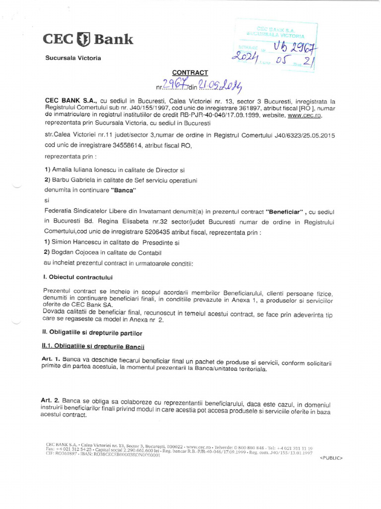 Contract CEC Bank | PDF