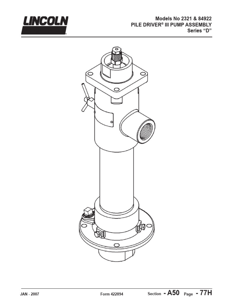 Models No 2321 & 84922 Pile Driver III Pump Assembly | PDF | Pump | Valve